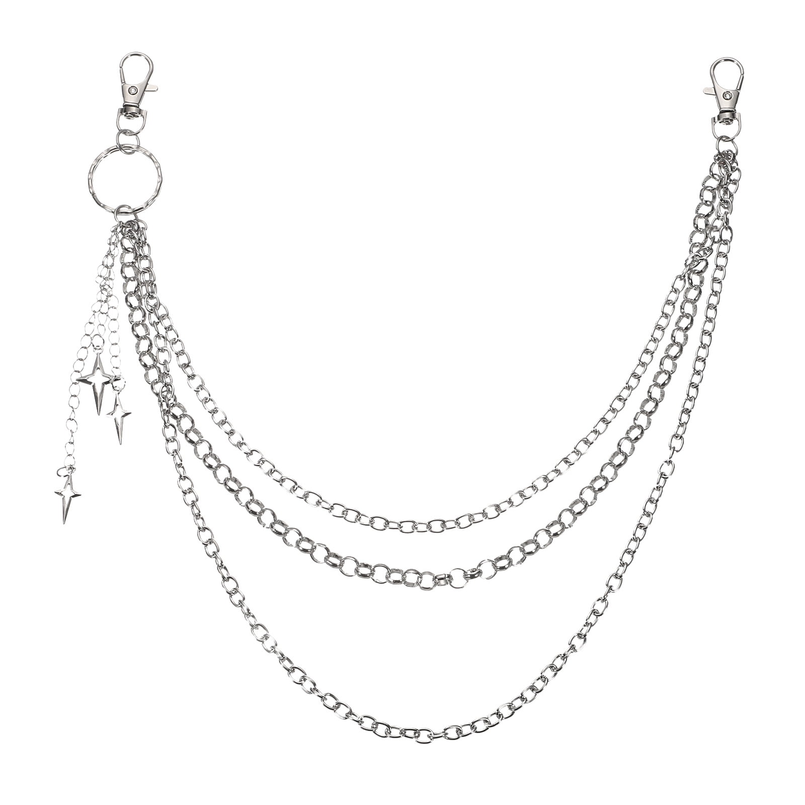 Cross Star Punk Pants Chain, Belt Wallet Chain with Lobster Clasps for ...