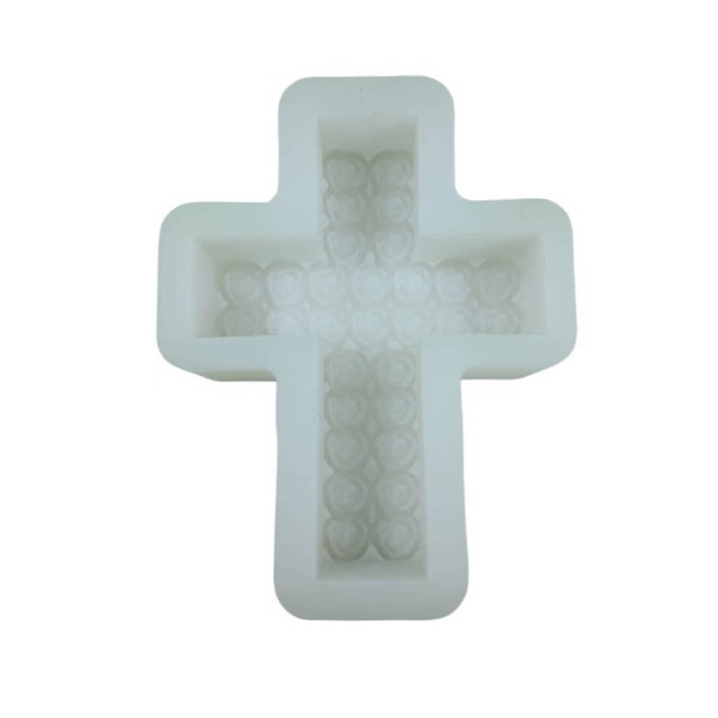 Cross Statue Silicone Candle Mold Catholic Gypsum Concrete Resins Cast ...
