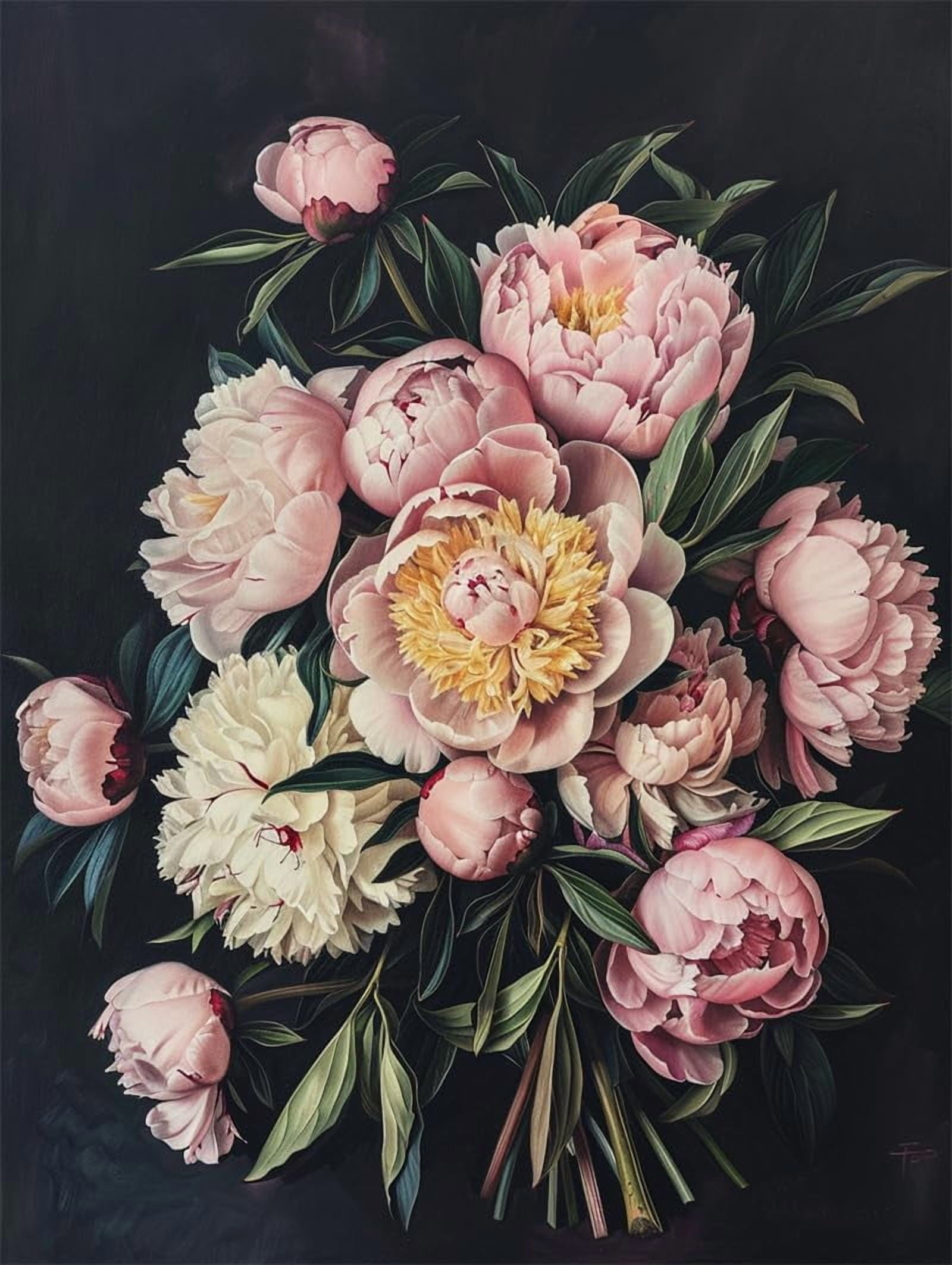 Cross-Stitch Counted Kits Pink peony flowers Cross Stich Embroidery ...