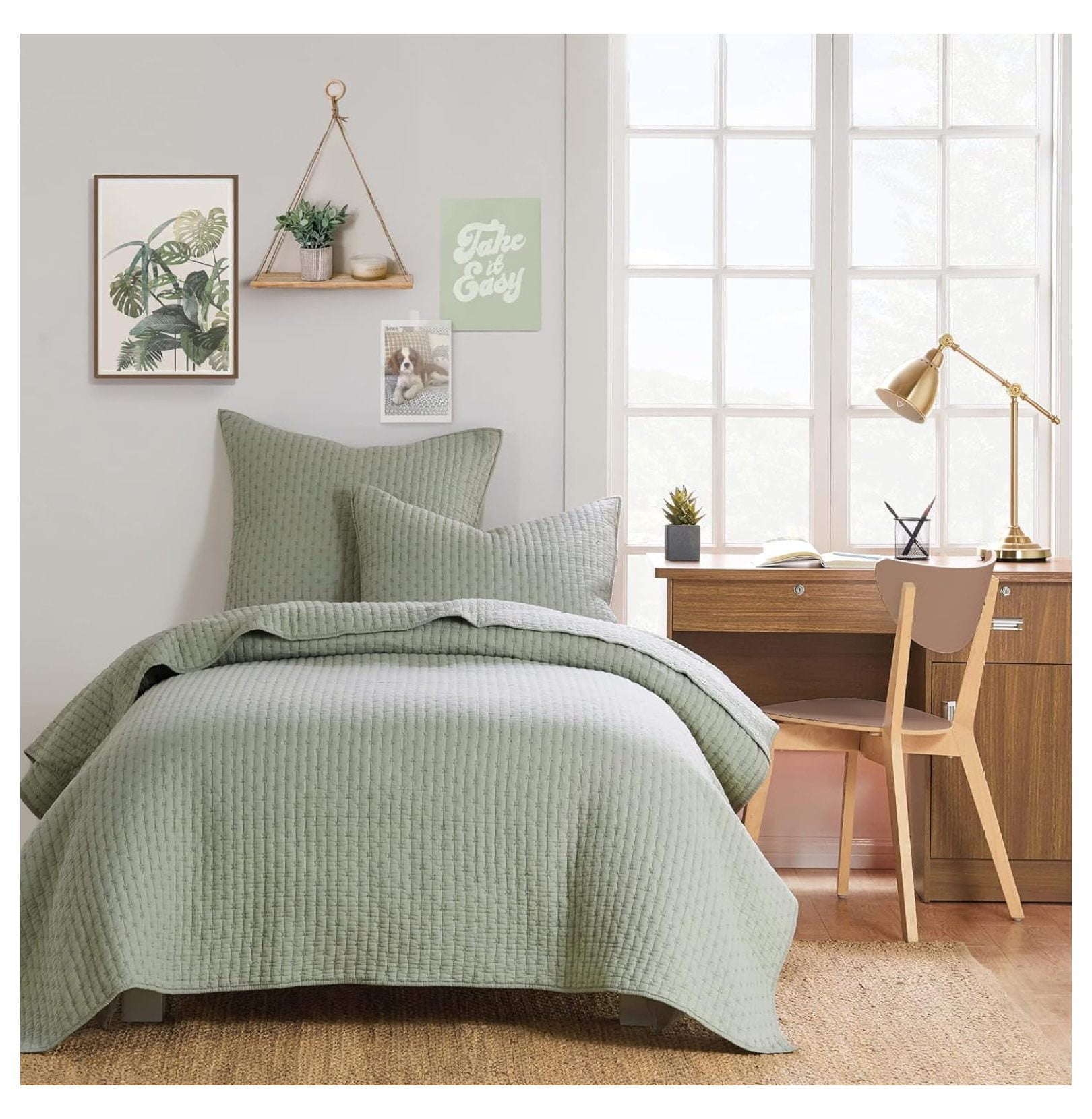 - Cross Stitch Desert Sage Quilt Set - 100% Cotton - / XL Quilt ...