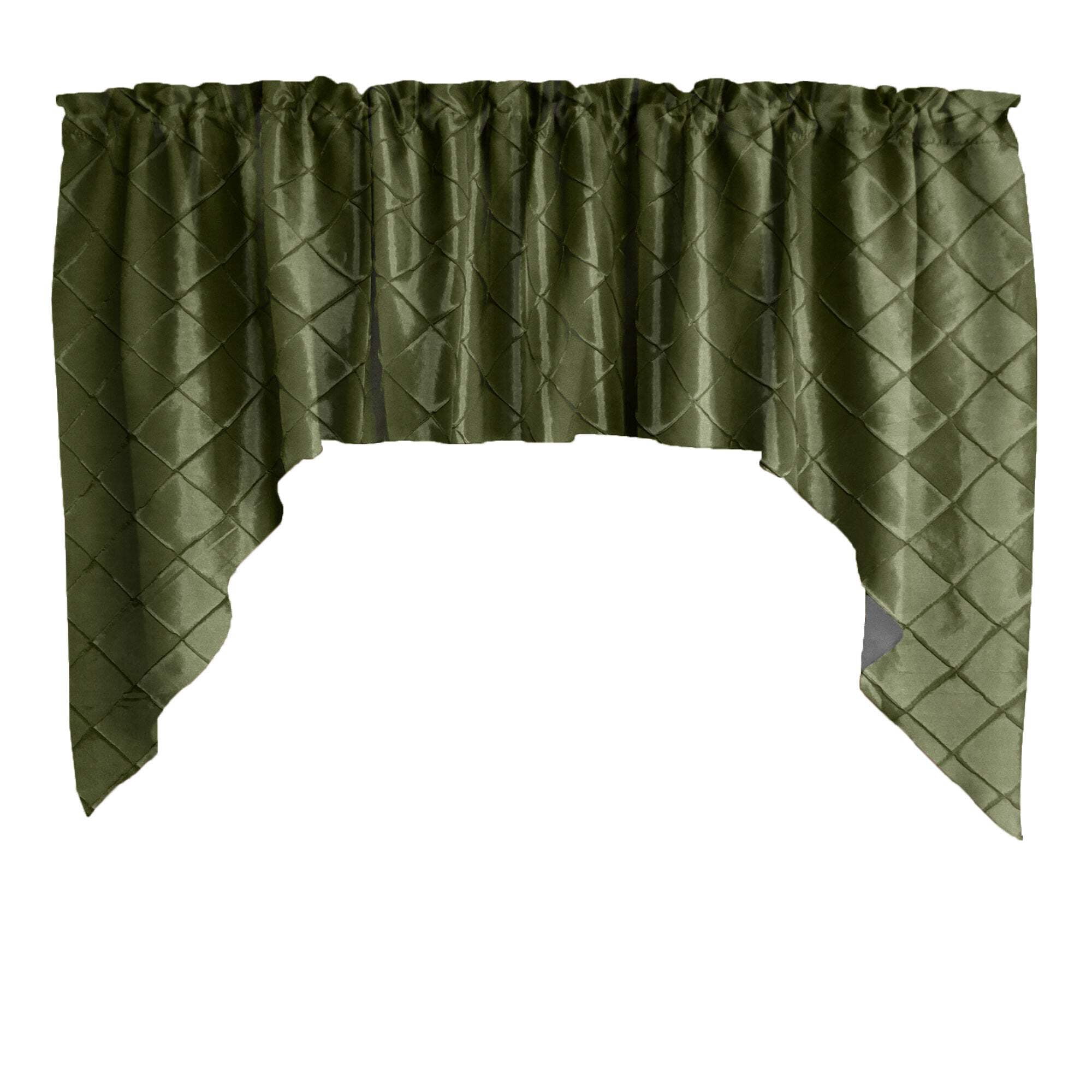 Cross-Stitch Diamond Pattern Pintuck Taffeta Swag Valance Curtain ...