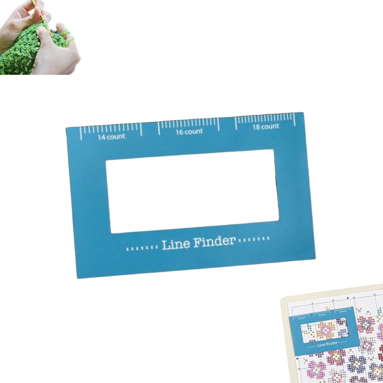 Cross Stitch Magnetic Line Finder,Blue Knitting Pattern Holder with ...