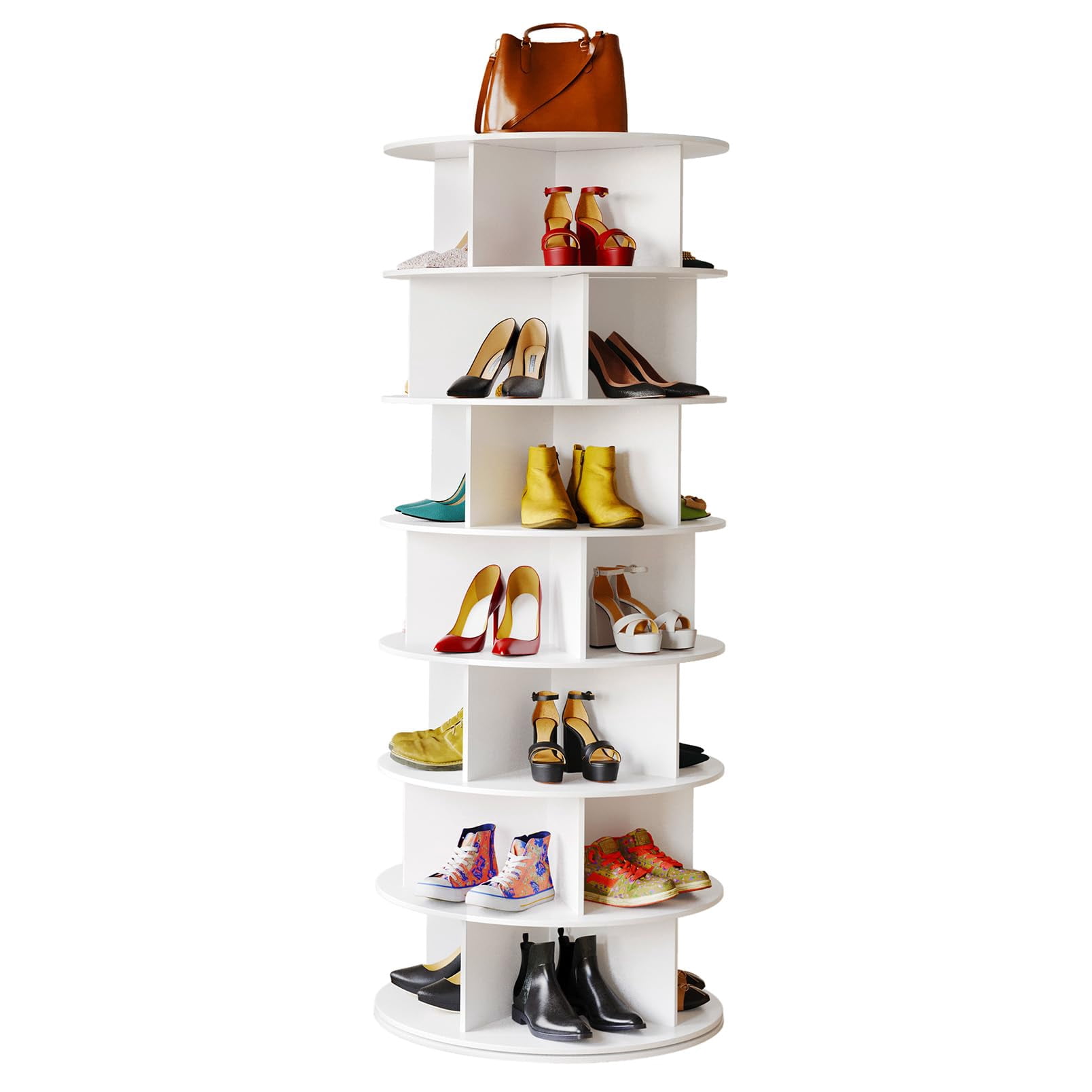 Cross Style 7-Tier Rotating Shoe Organizer, Spinning Shoe Rack Tower ...