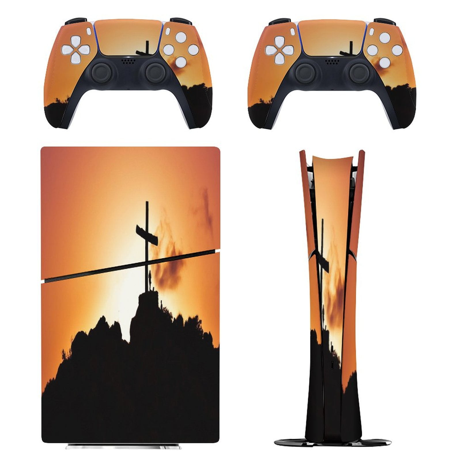 Cross, Sunset, Faith PS5/PS5 Slim Digital Disc Skin Sticker For Console ...
