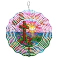Cross Sunset Metal Wind Spinner Hanging, Christian Jesus Decor ...