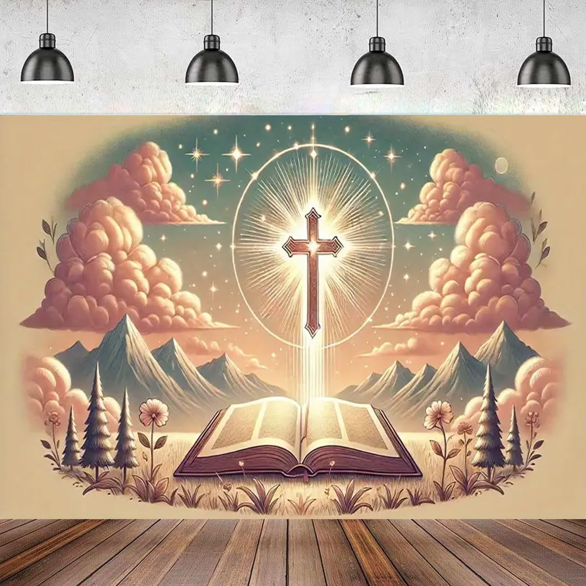 Cross Against Sunset Photography Background First Communion Christening ...