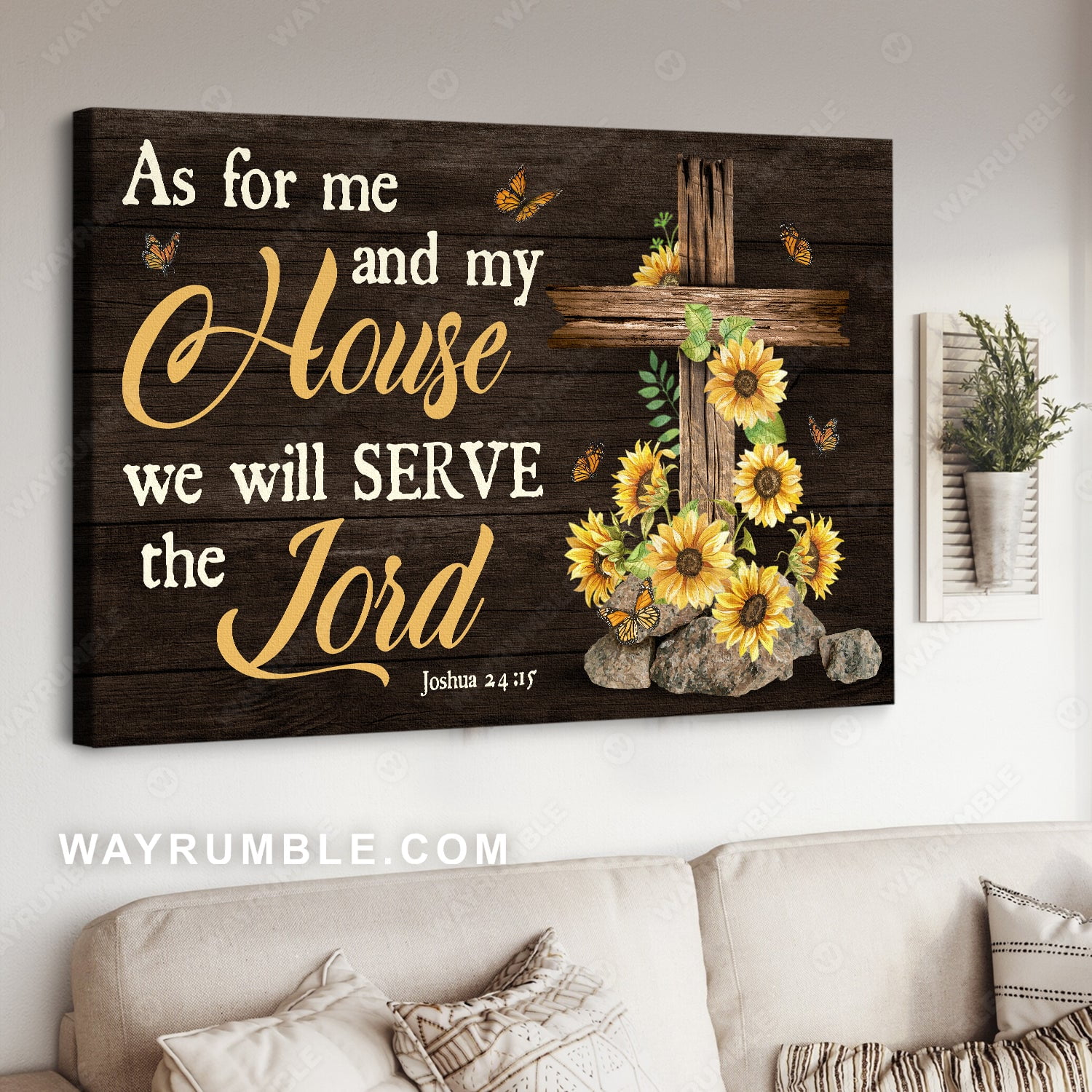 Cross Sym.Bol, Sunflower Vase, Monarch Butterfly, As For Me And My ...