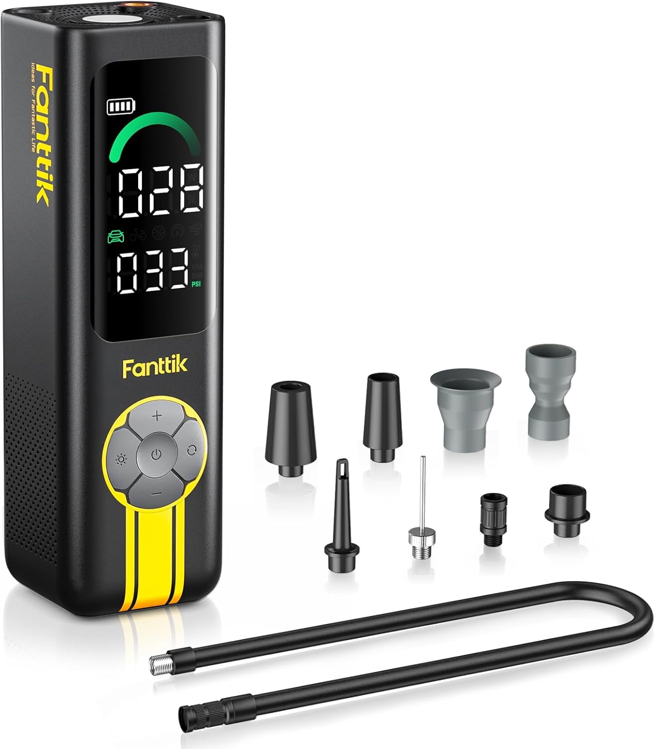 Cross Tire Inflator Portable Air Compressor, Fast Inflation/Deflation Air pump, 150PSI Cordless ...