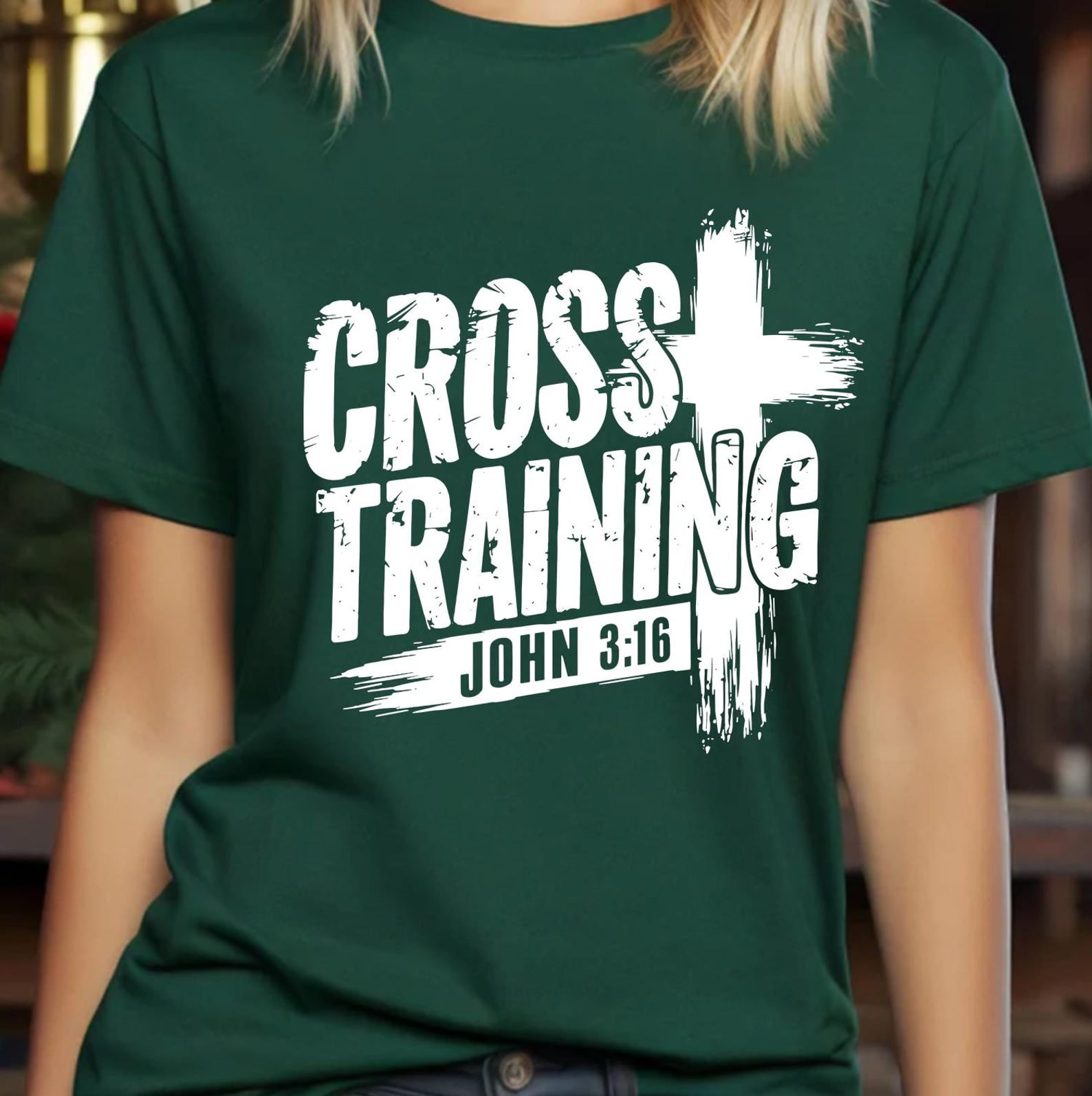 Cross Training Christian Men’s T-Shirt, Vintage Jesus Graphic Tee ...