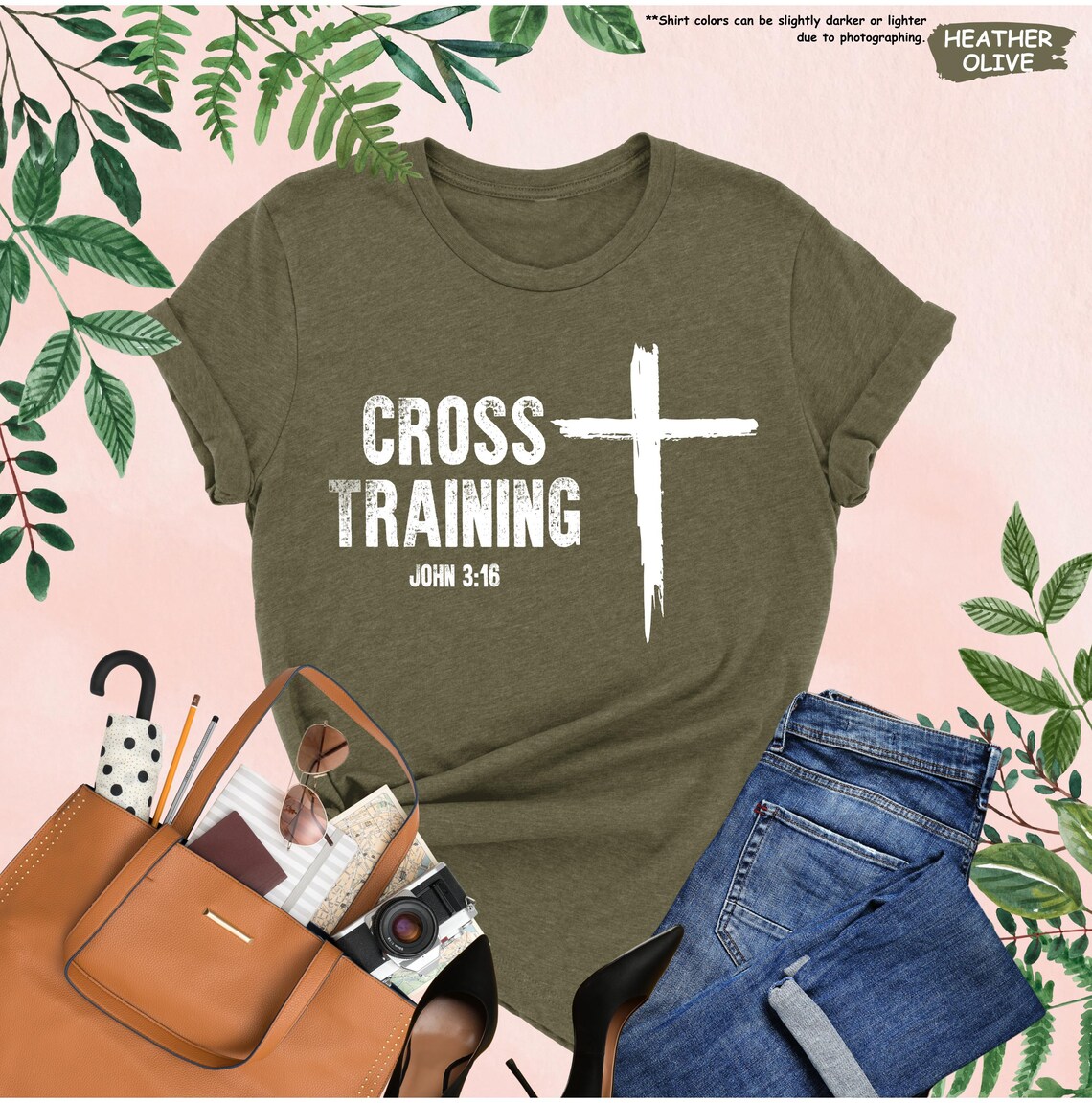 Cross Training Christian Shirt, Faith Workout Gym Tee, John 3:16 Bible ...