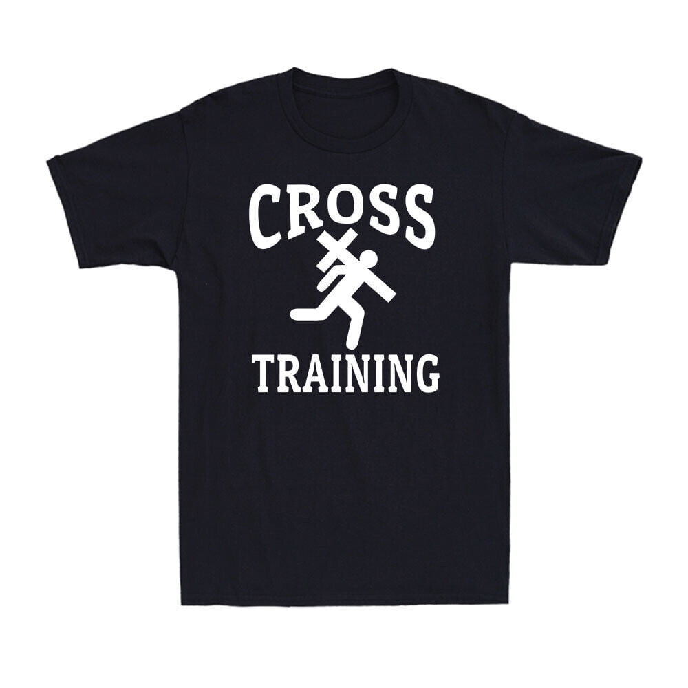 Cross Training Jesus Christian Christ Church Funny Faith Men's Cotton T ...