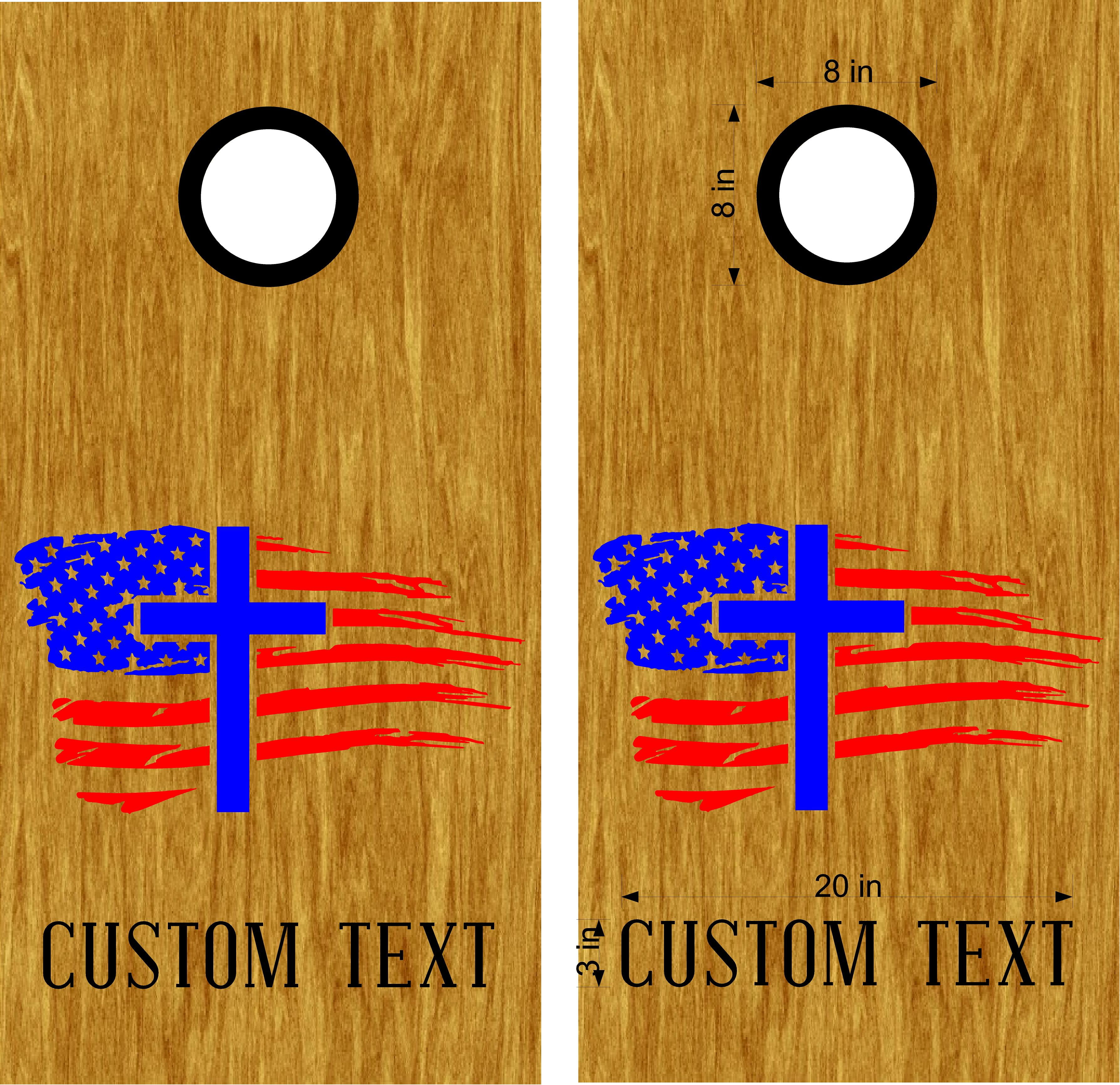 Cross USA Flag Cornhole Board Decals Flag Stickers - Walmart.com