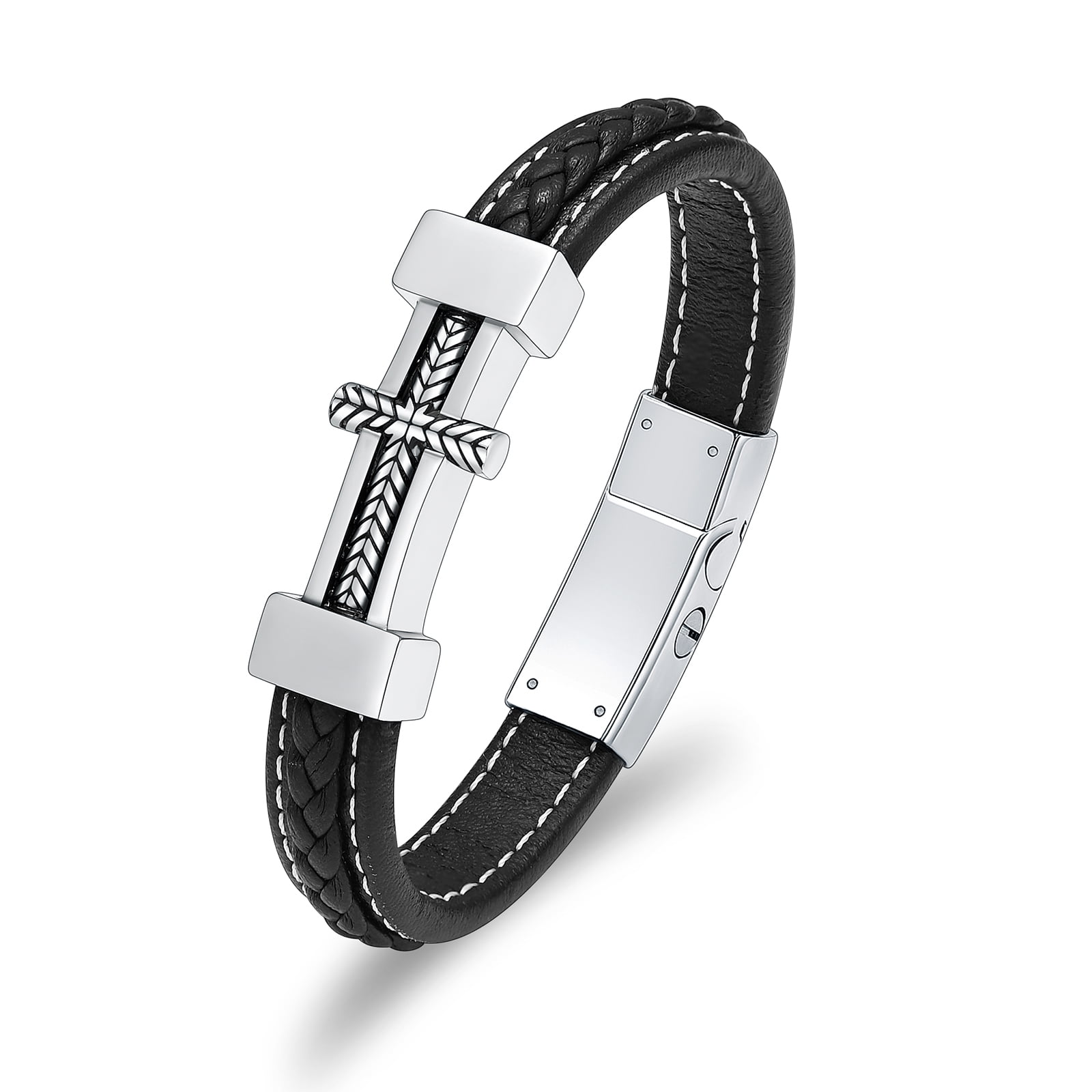 Cross Urn Bracelet for Ashes Stainless Steel Religious Cross Cremation ...