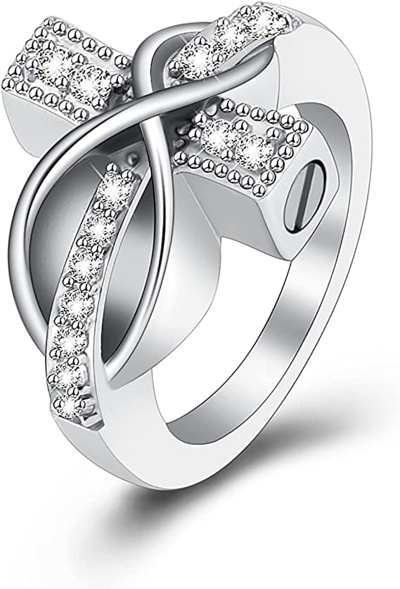 Cross Urn Ring infinity urn Keepsake NO.6-NO.10 Cremation Ring for ...