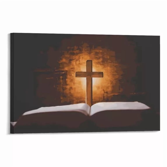 Cross With Bible And Candle Pop Poster Family Decor Home Decor Gift ...