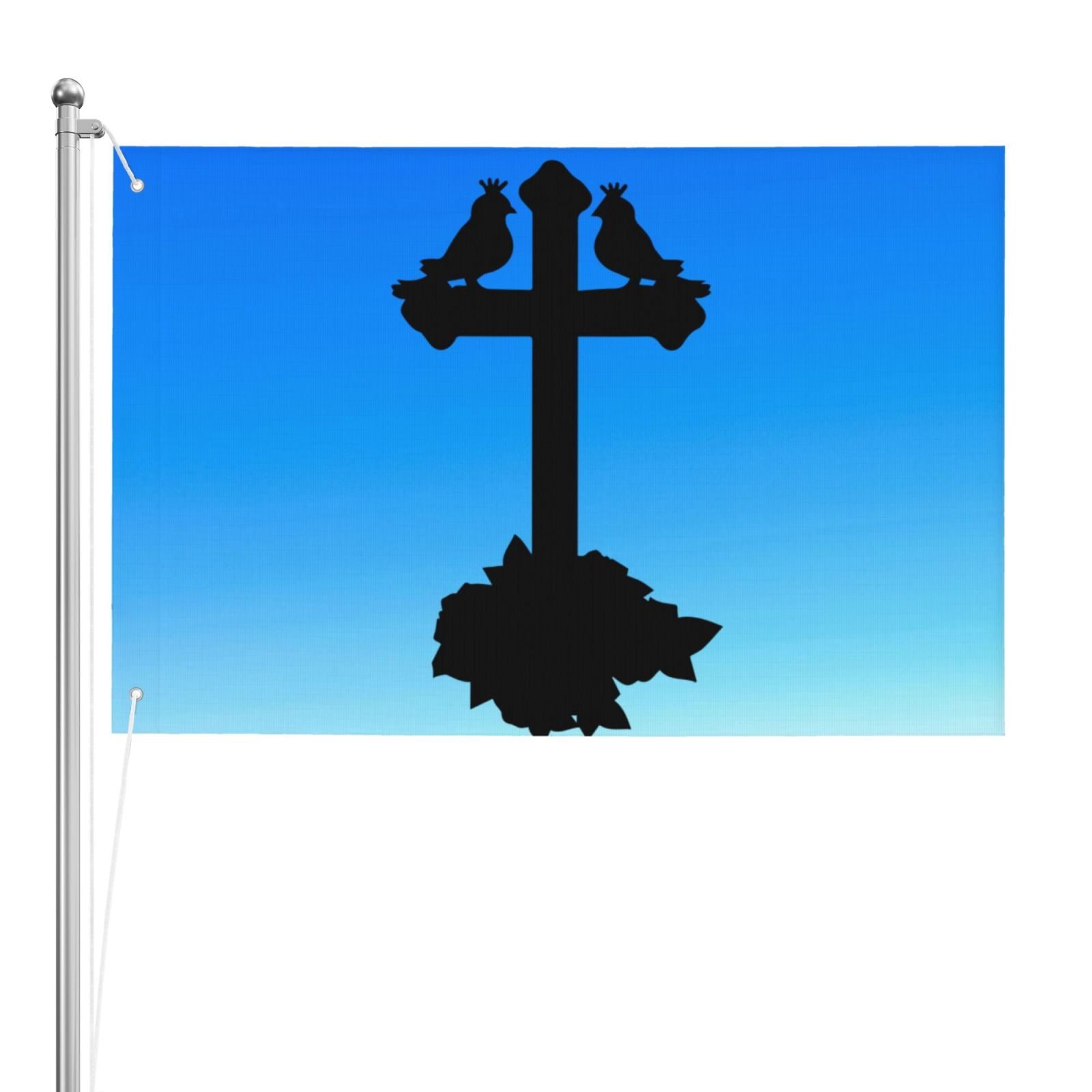 Cross With Roses Jesus God Fantasy Dark Flag Double Sided Flag 2x3ft ...