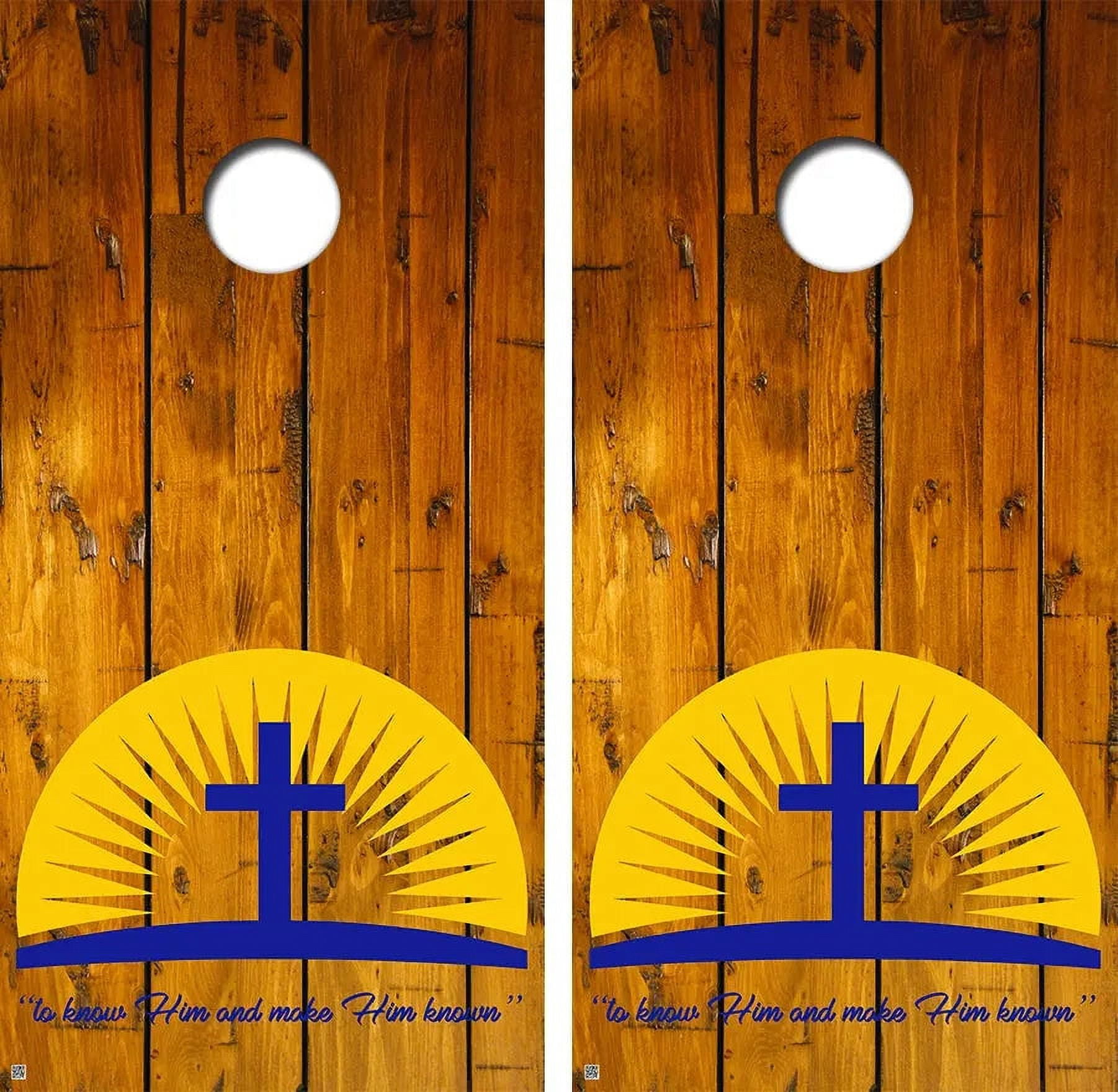 Cross Wood Cornhole Board Wraps FREE LAMINATE - Walmart.com