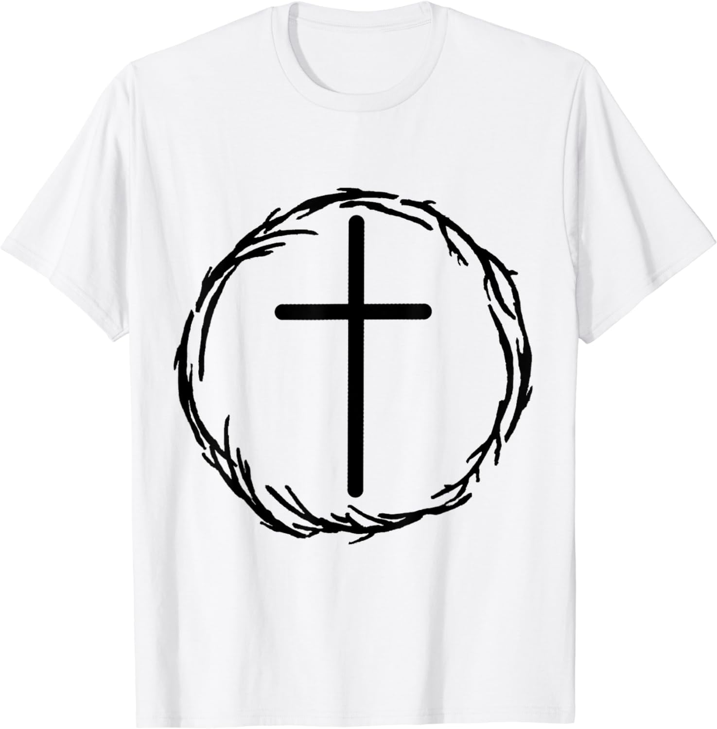 Cross and Crown of Thorns Christian Faith Bible Jesus Christ T-Shirt ...