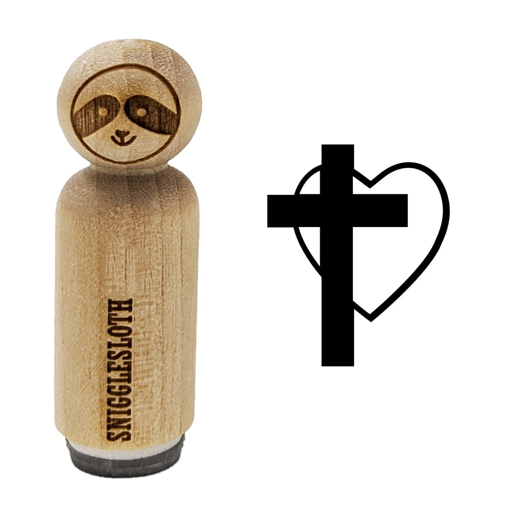 Cross and Heart Love Christian Rubber Stamp for Scrapbooking Crafting ...