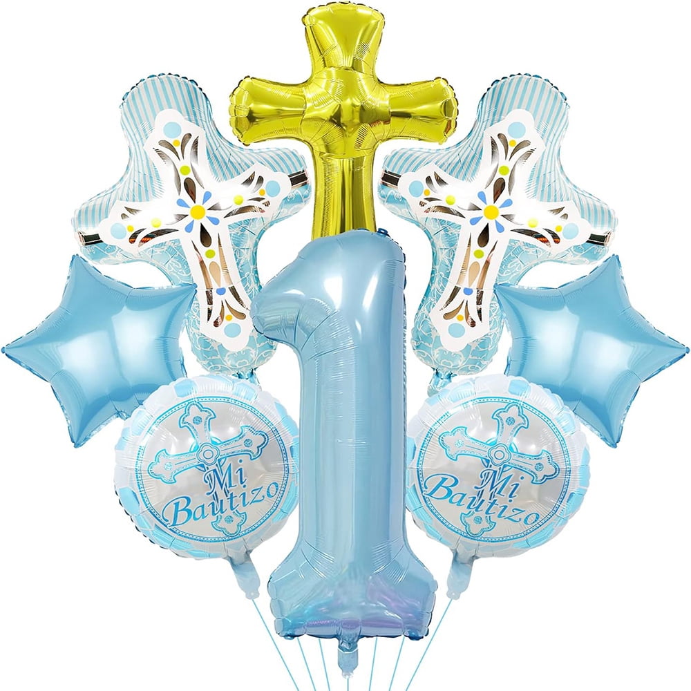 Cross balloon and digital balloon set for Religious birthday decoration ...