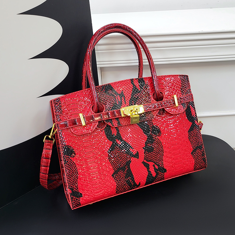 Cross-border Women‘s Bag 2024 New High-end Python Pattern Handbag ...