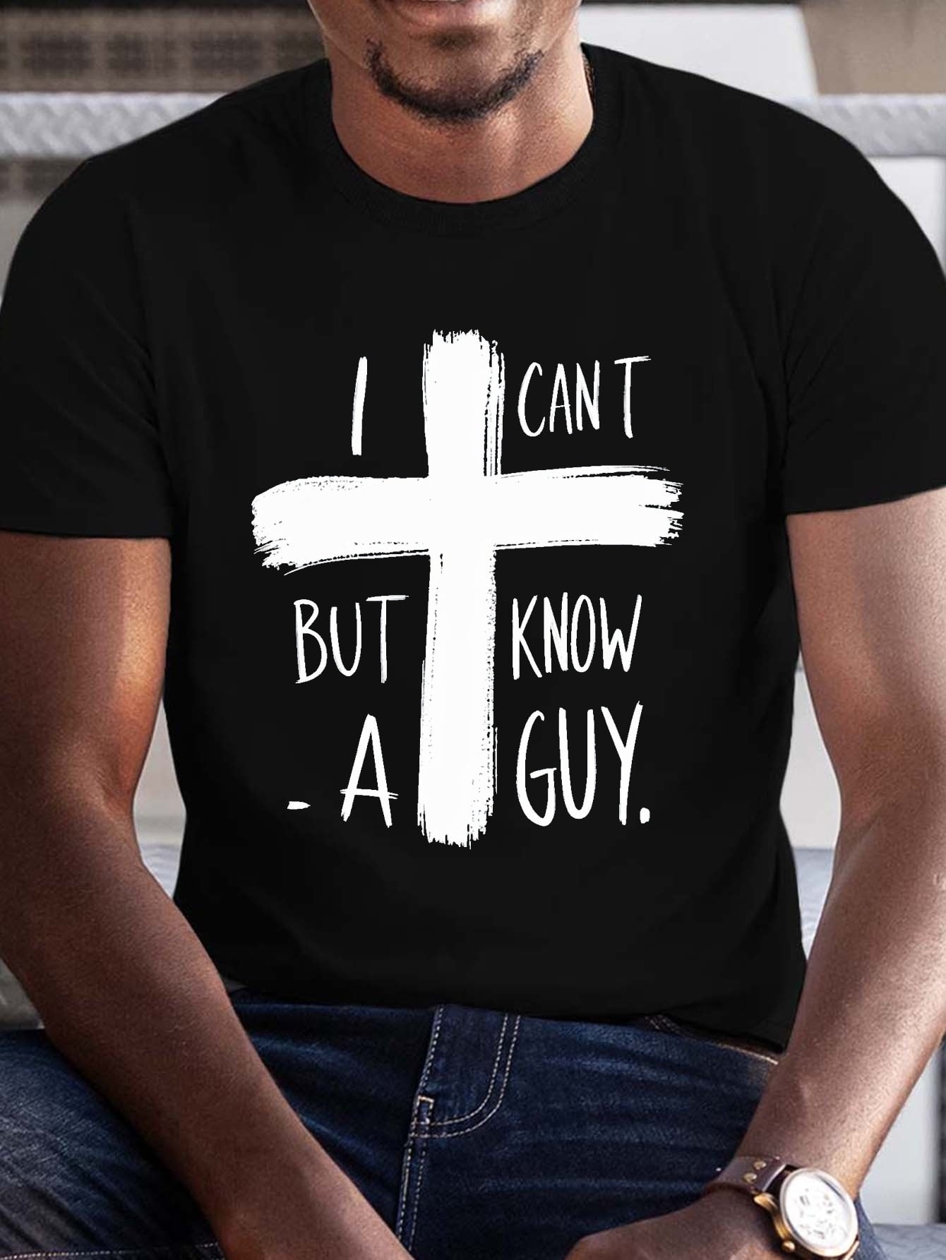 Cross handwritten pure cotton men's Tshirt comfort fit, 1 pc, 100% ...