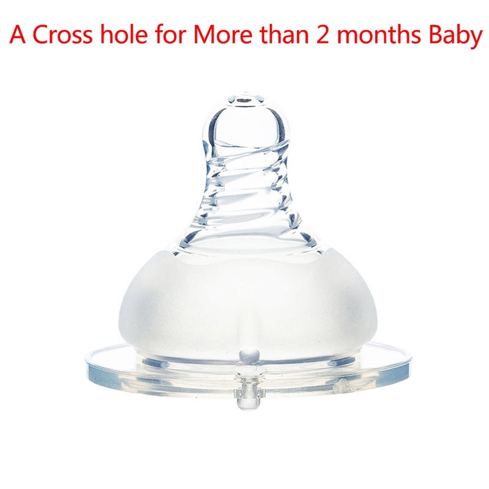 (Cross hole) Flexible Soft Silicone Pacifier Nipple Baby Wide Caliber ...