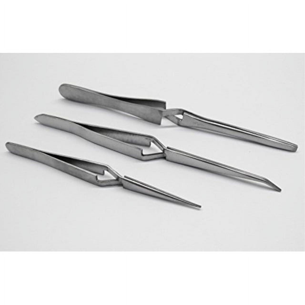 Cross lock tweezers set 3 cross locking soldering self closing straight ...