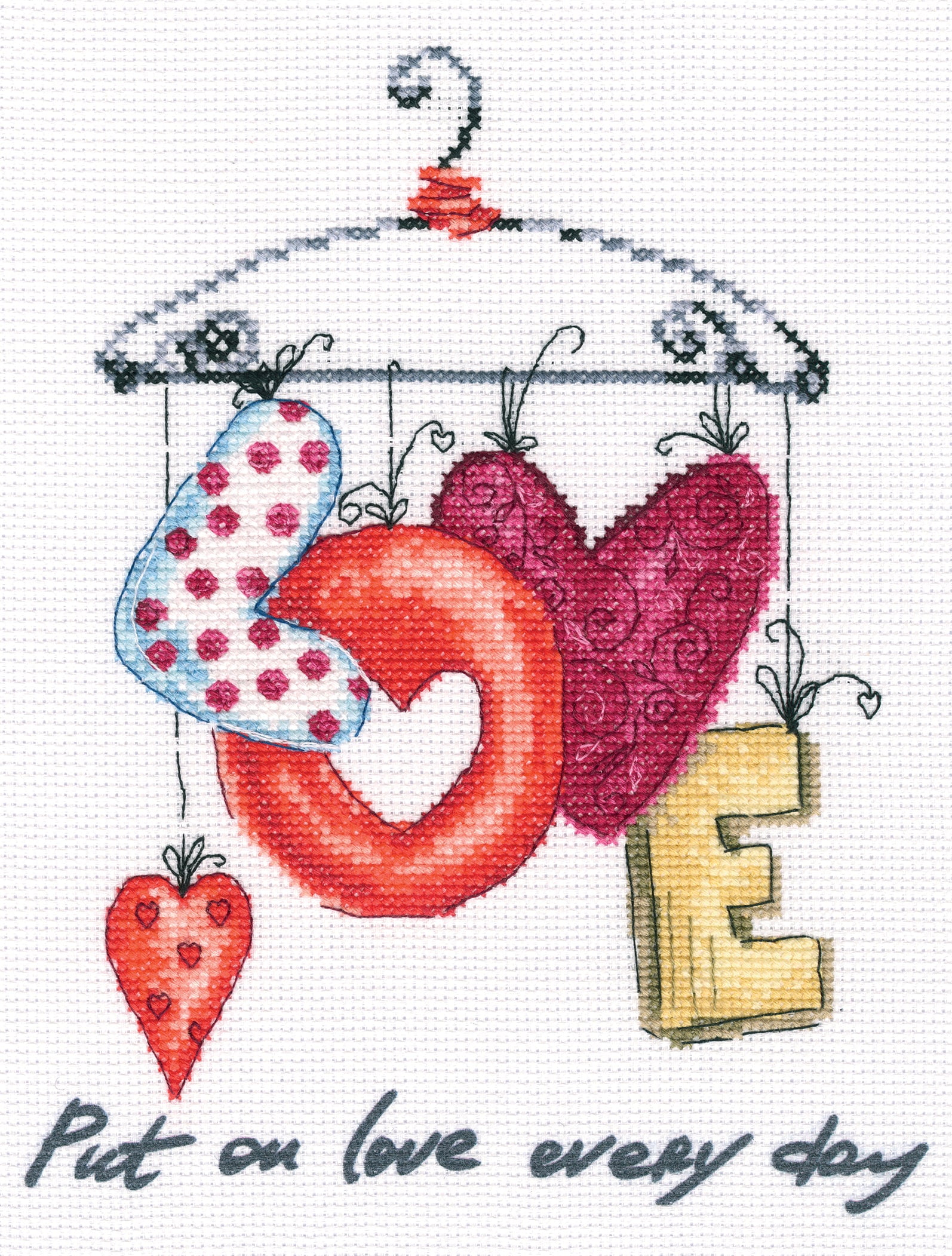 Cross-stitch Kit with printed background "Put on love every day" M70034 ...
