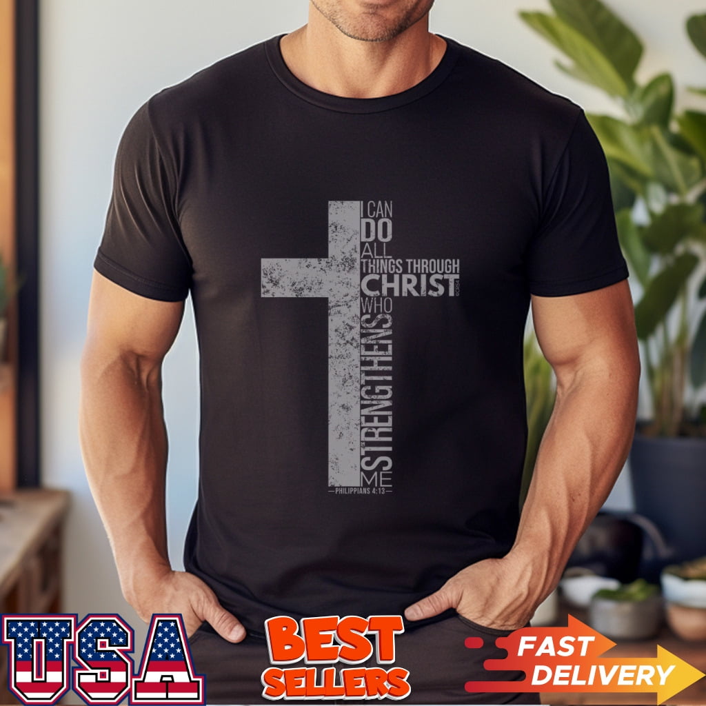 Cross with Philippians Christian T-Shirt - Walmart.com