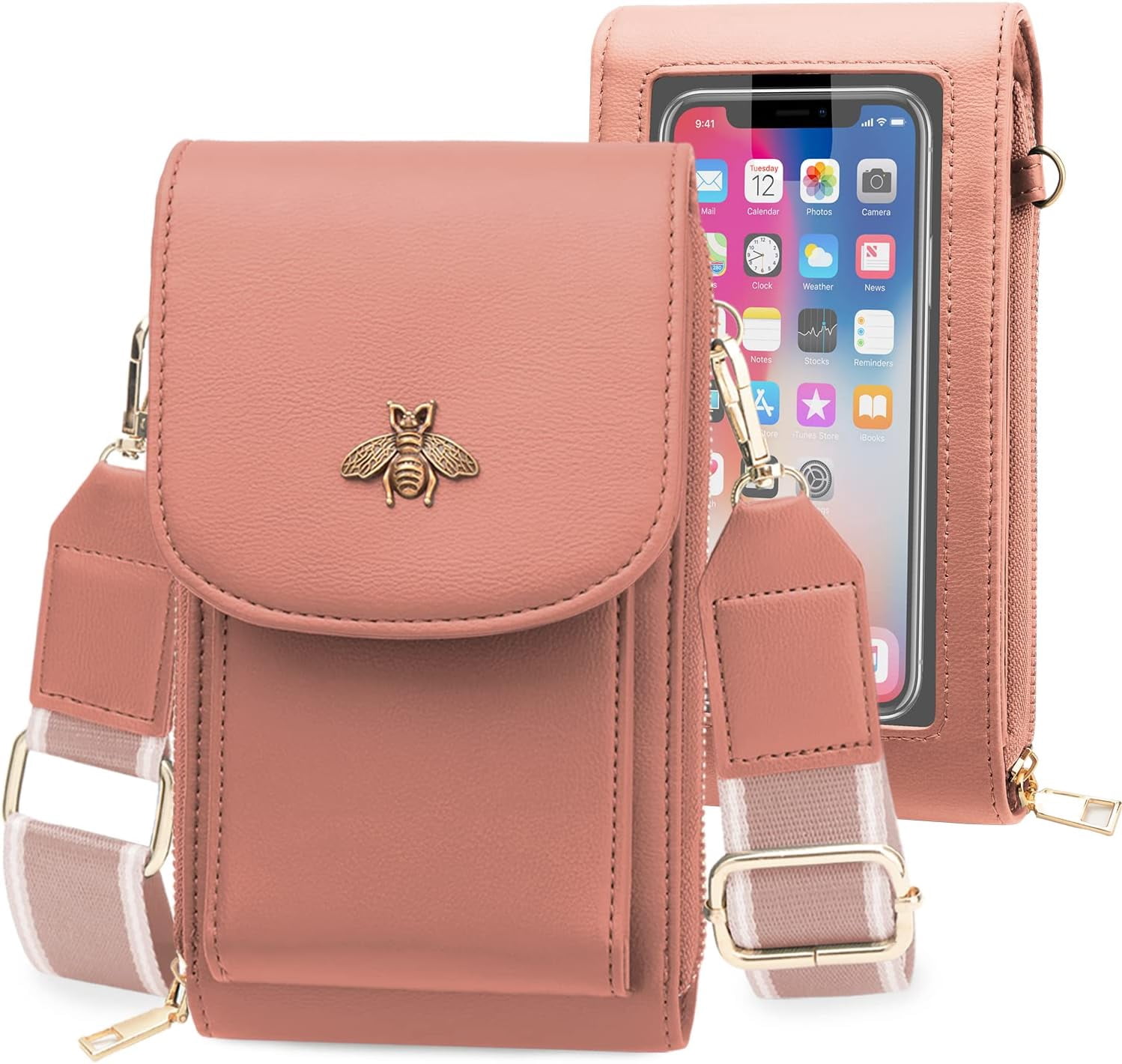 CrossBody Bags with Touchscreen Cell Phone Purse Window Zipper Pocket ...