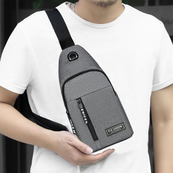 Crossbody Backpack with Headphone Hole - Adjustable Strap, Multipurpose ...