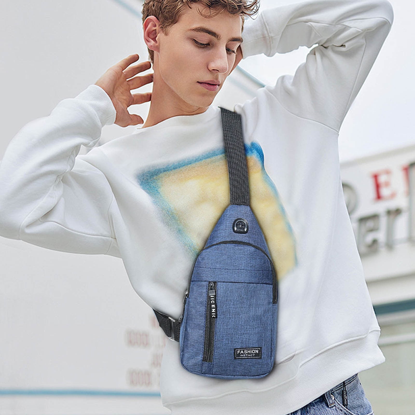 Crossbody Backpack with Headphone Hole - Multipurpose Sling Bag for ...