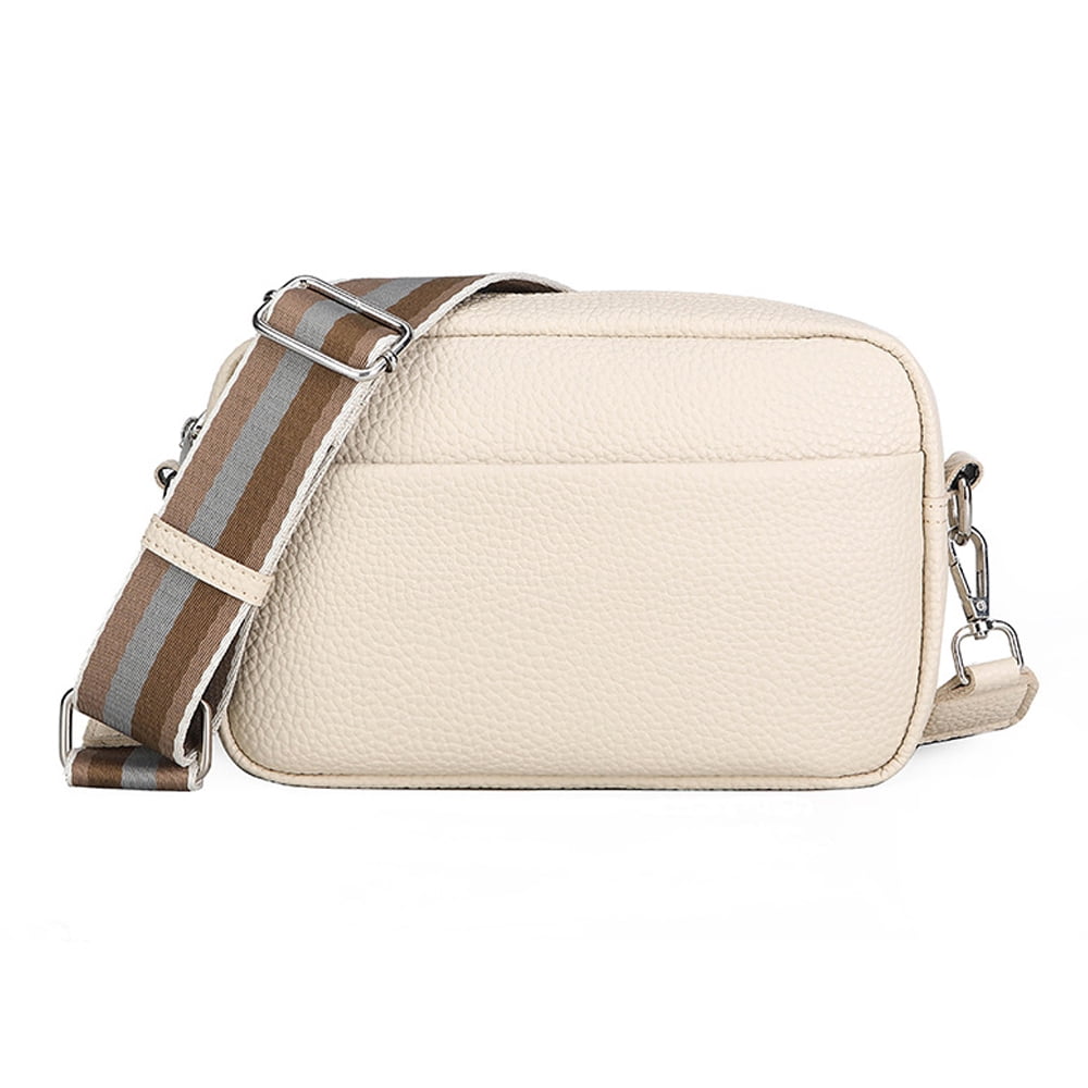 Crossbody Bag for Women, Small Leather Camera Purse Thick Strap Cross ...