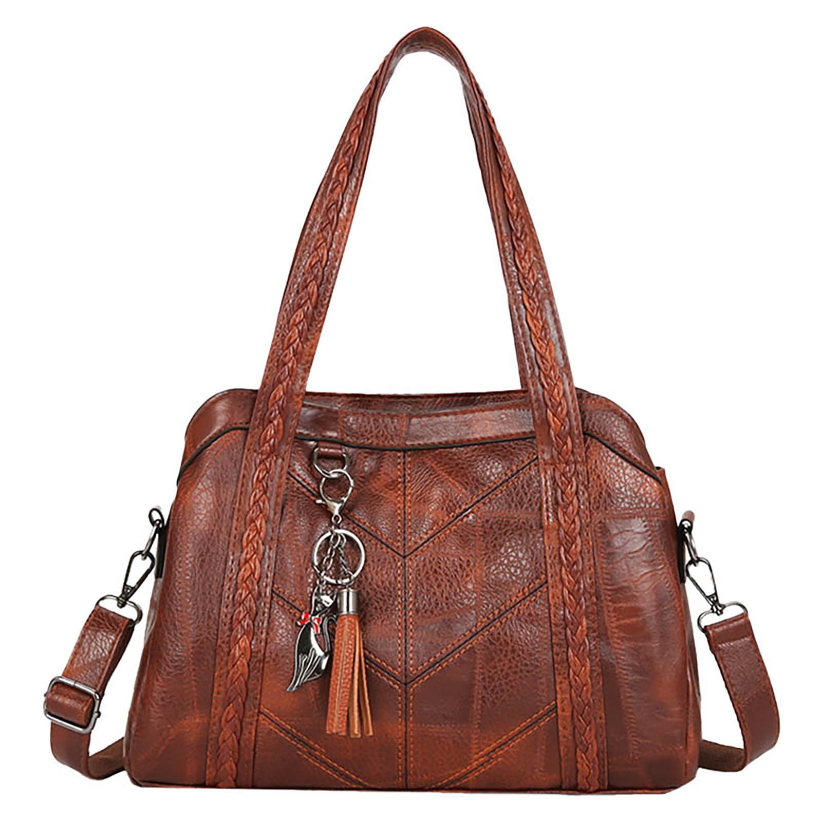 Crossbody Bag with 3 Compartments for Women with Tassel Ladies Soft PU ...