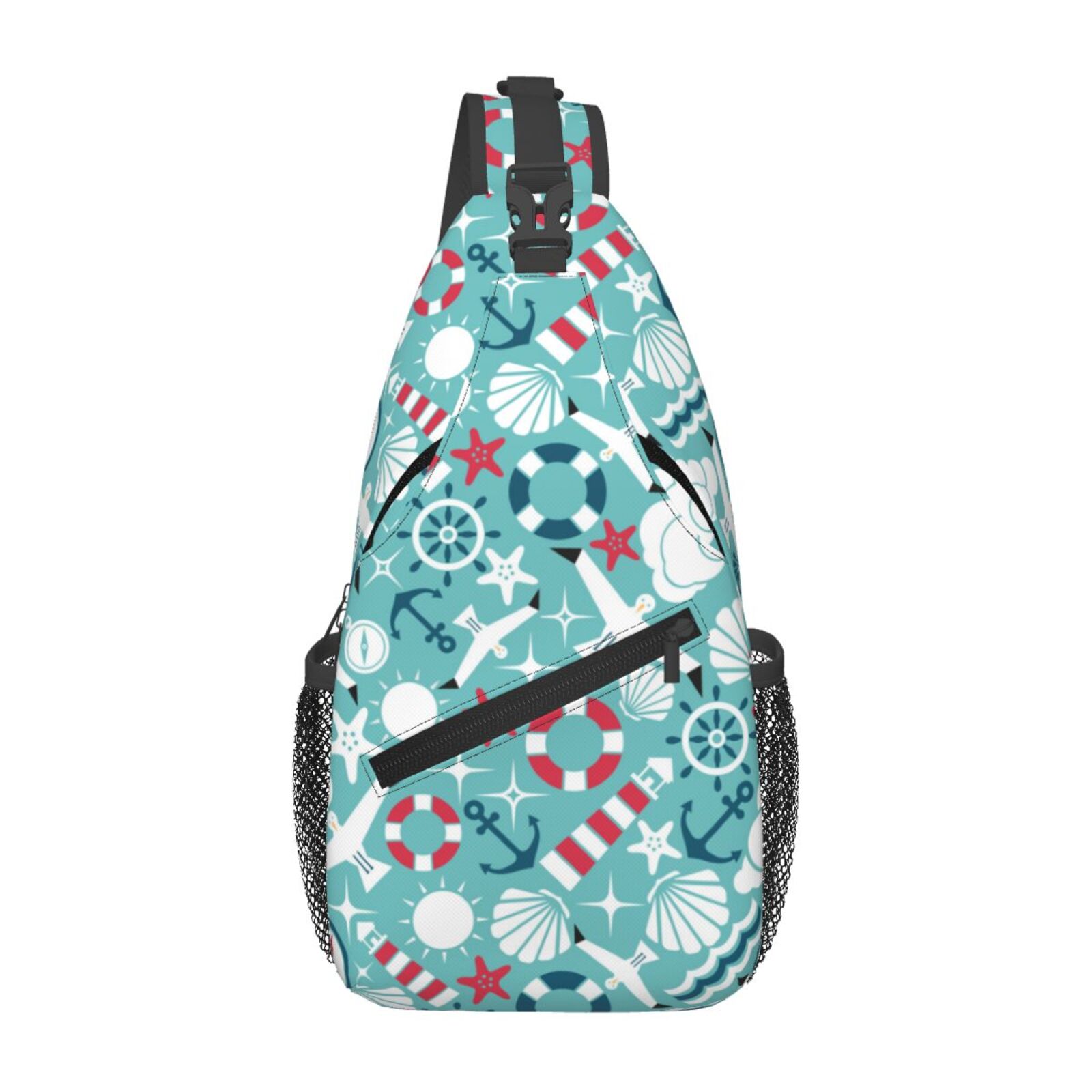Crossbody Bags for Women Men - Cute seagull lighthouse starfish anchor ...