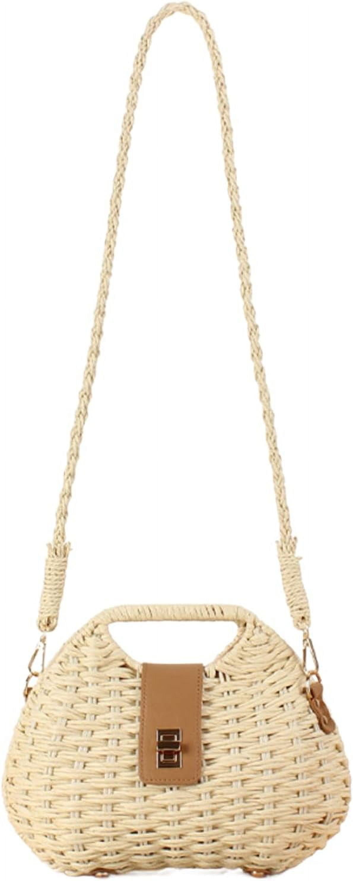 Crossbody Bags for Women Designer Purse Handmade Straw Woven Shoulder ...