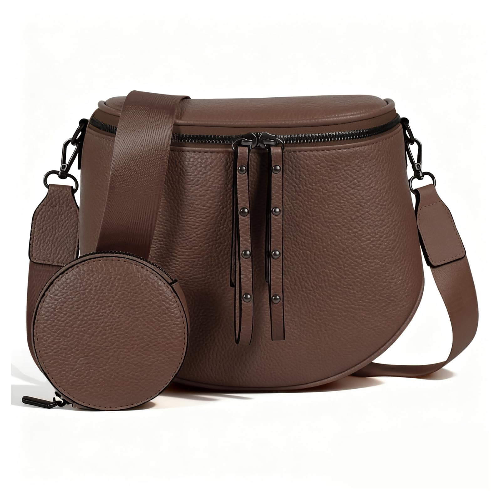 Crossbody Bags for Women Large Vegan Leather Bum Bag with Coin Purse ...
