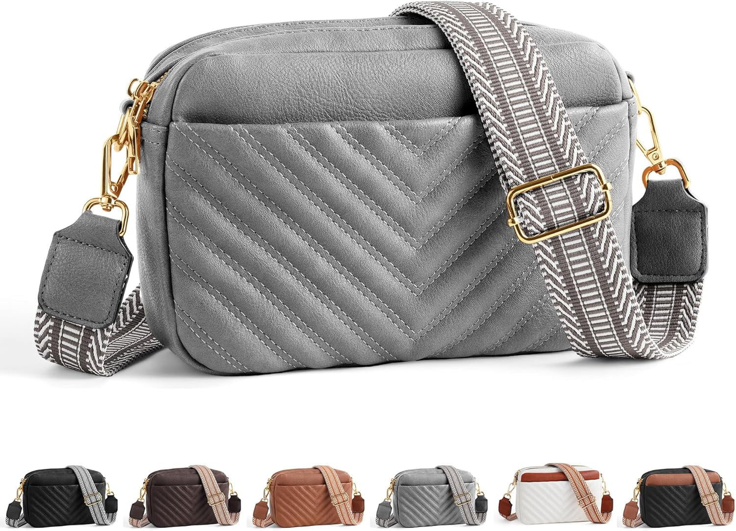 Crossbody Bags for Women - Leather Crossbody Purse with Wide Strap ...