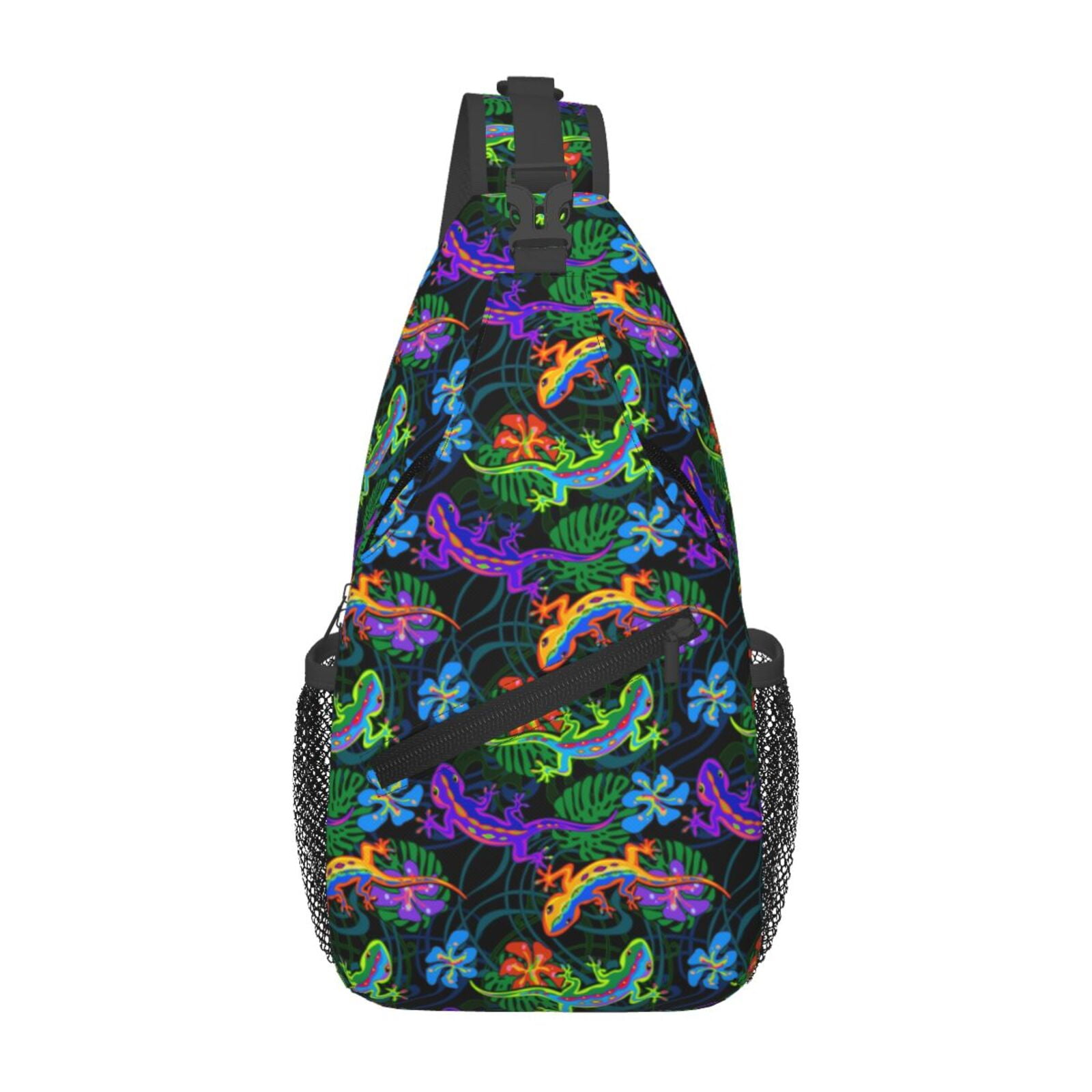 Crossbody Bags for Women Men - Artistic Colorful Gecko Lizard Casual ...