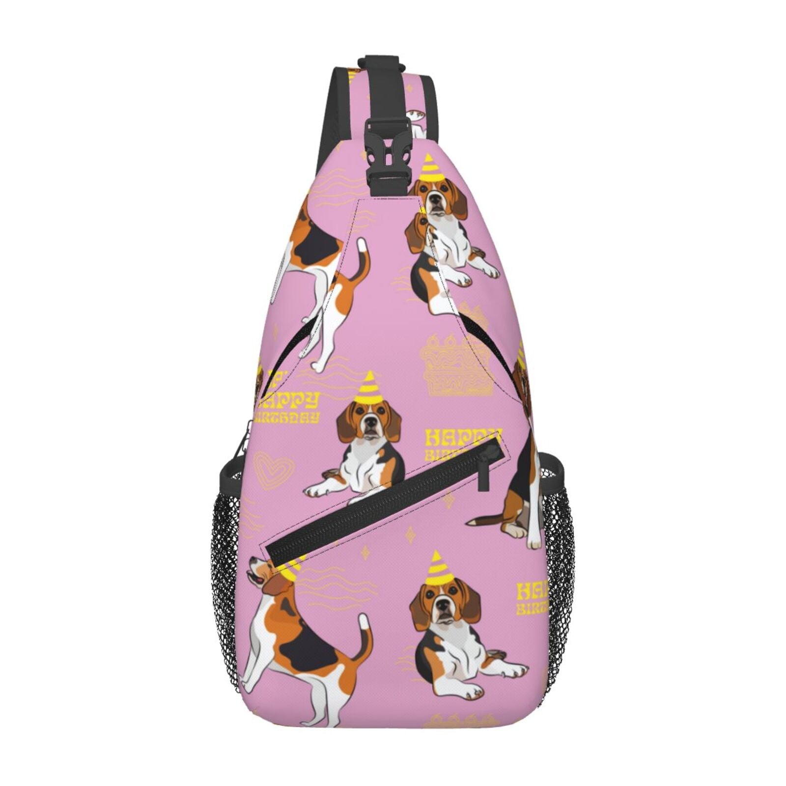 Crossbody Bags for Women Men - Beagle Dog happy birthday Casual Sling ...
