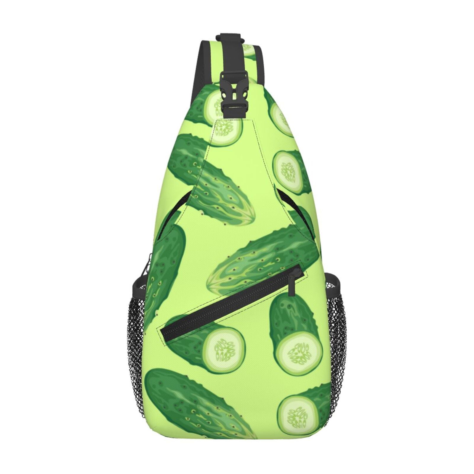 Crossbody Bags for Women Men - Cucumber Pattern green Casual Sling Bag ...
