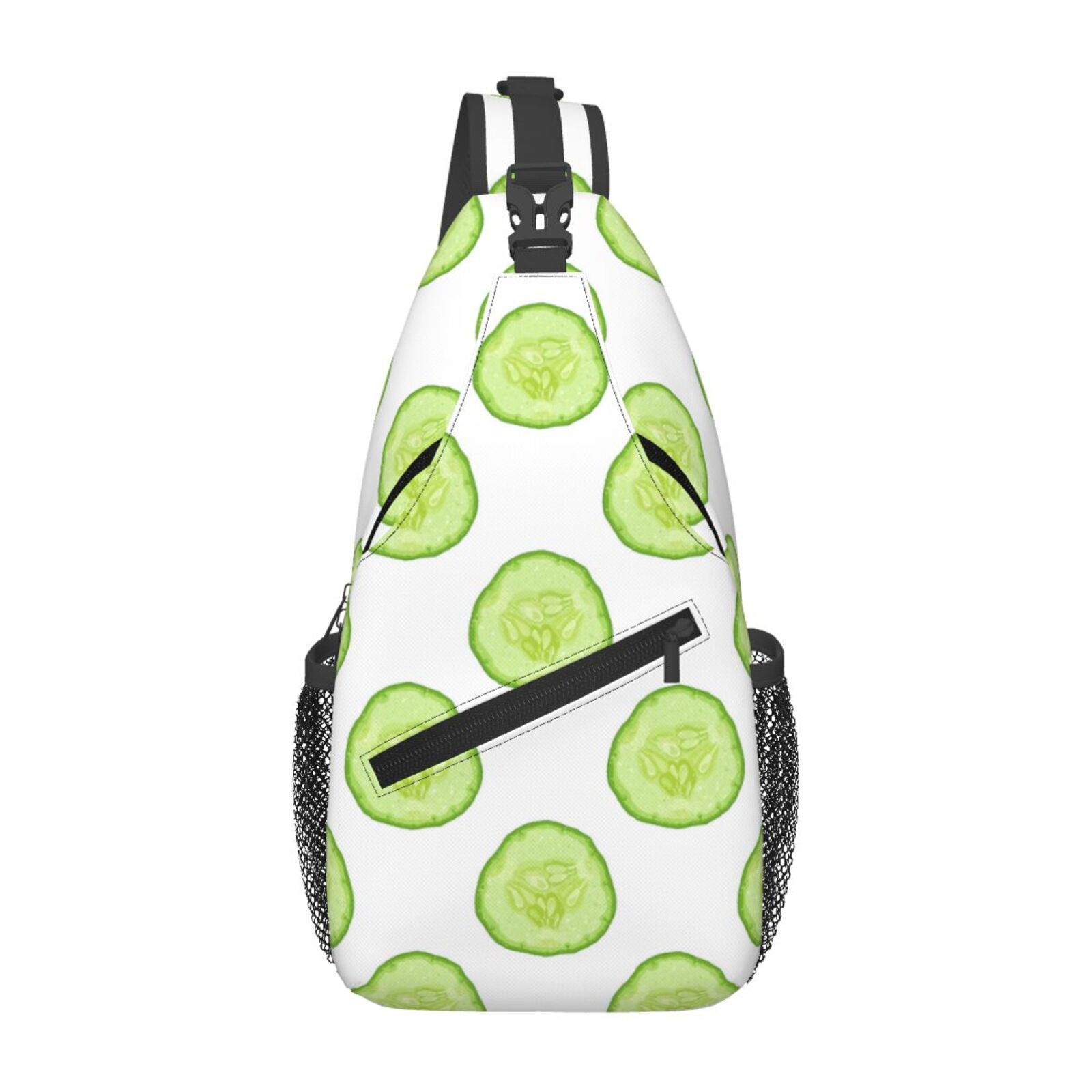 Crossbody Bags for Women Men - Cucumber slices green Casual Sling Bag ...
