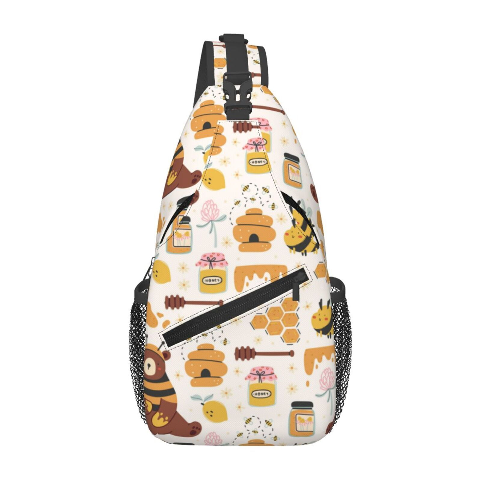 Crossbody Bags for Women Men - Cute Bee Honey Jar Hive Bear Casual ...