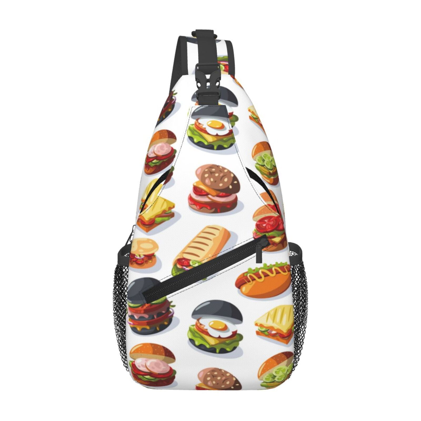 Crossbody Bags for Women Men - Cute Cheese Hamburger Chicken roll ...