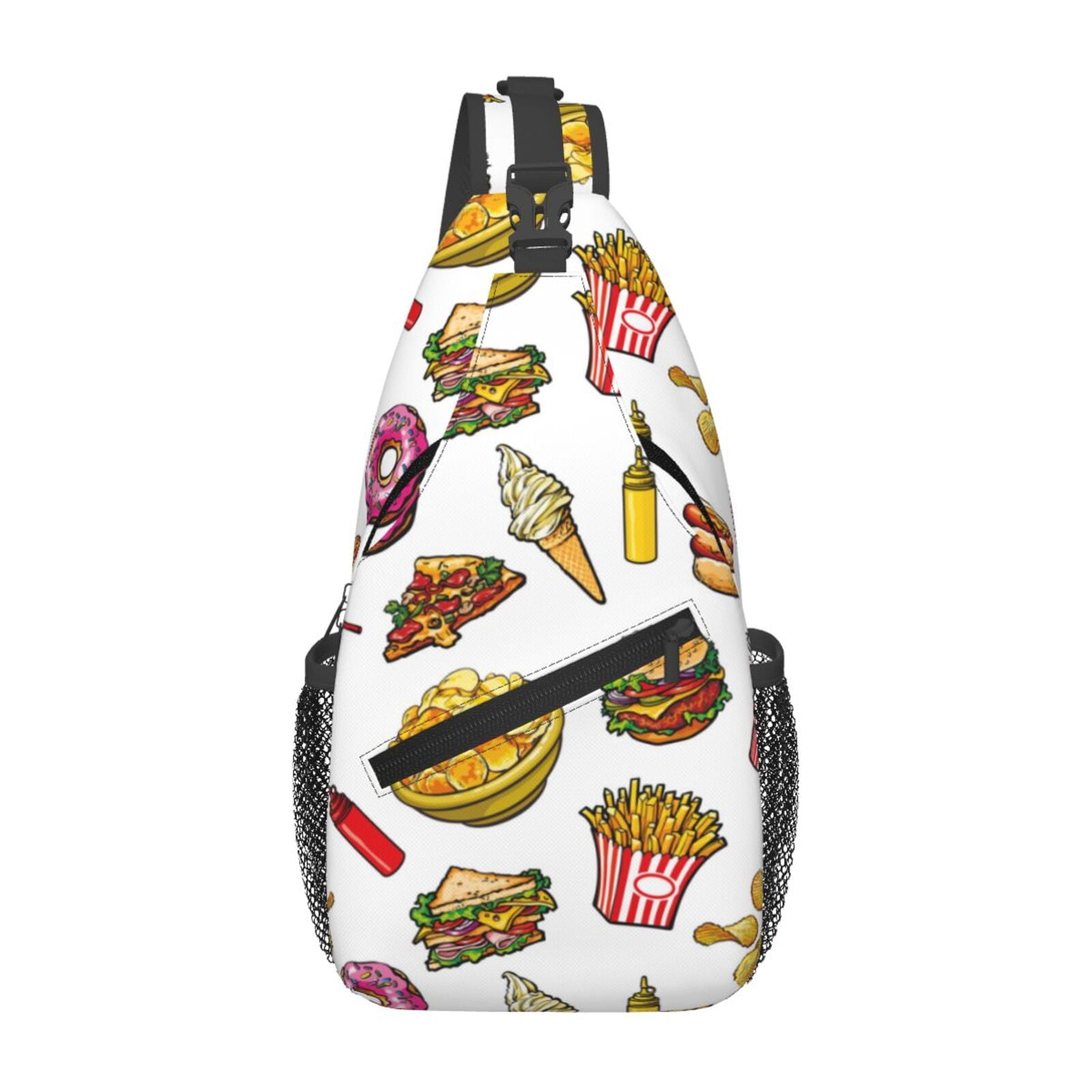 Crossbody Bags for Women Men - Cute Food Ketchup Potato Chips Casual ...