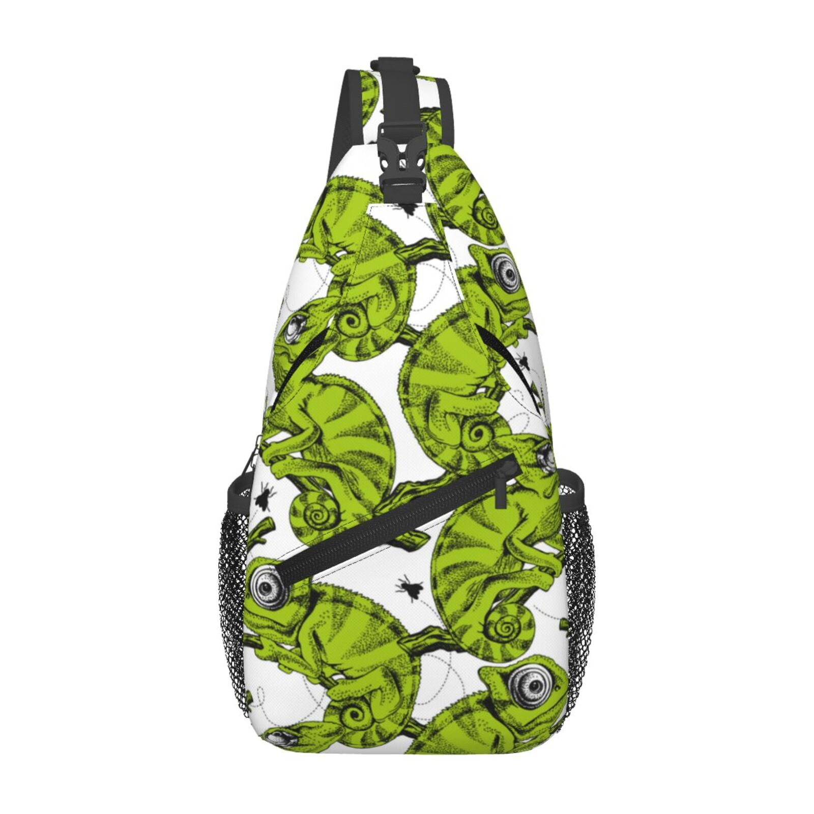 Crossbody Bags for Women Men - Cute Lizard Chameleon Green Casual Sling ...