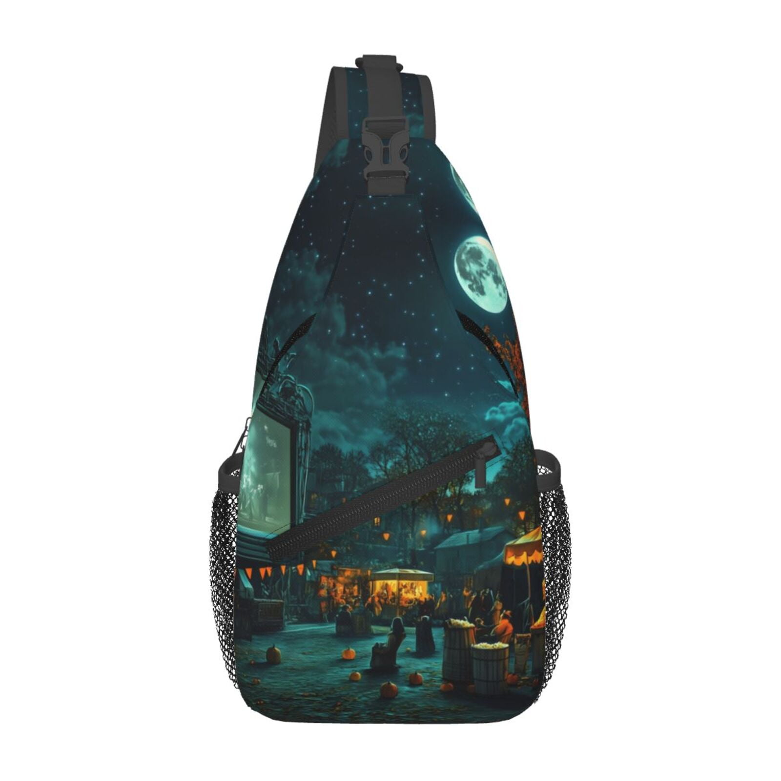 Crossbody Bags for Women Men - Halloween Night Sky Square Casual Sling ...