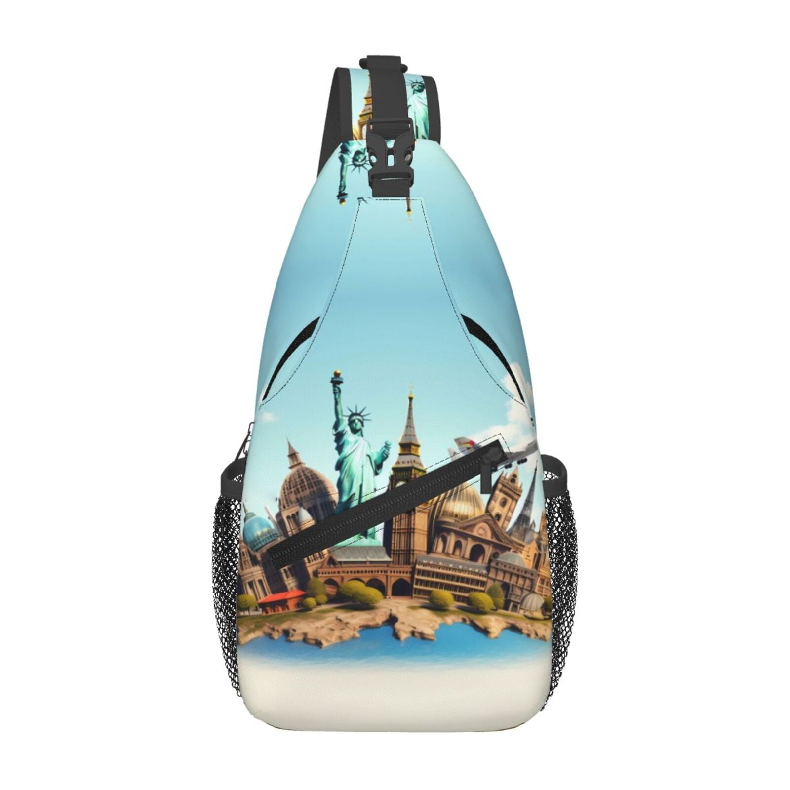 Crossbody Bags for Women Men - Iconic Global Landmarks Casual Sling Bag ...