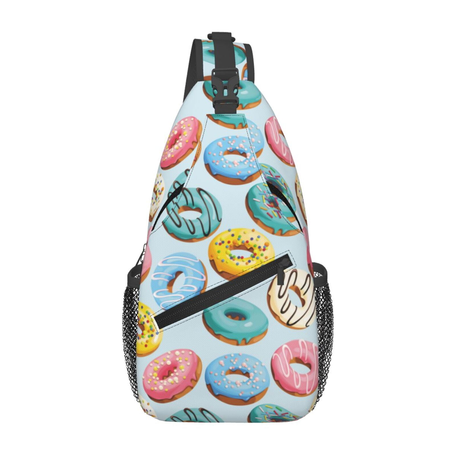 Crossbody Bags for Women Men - Macaroon Donut Print Casual Sling Bag ...